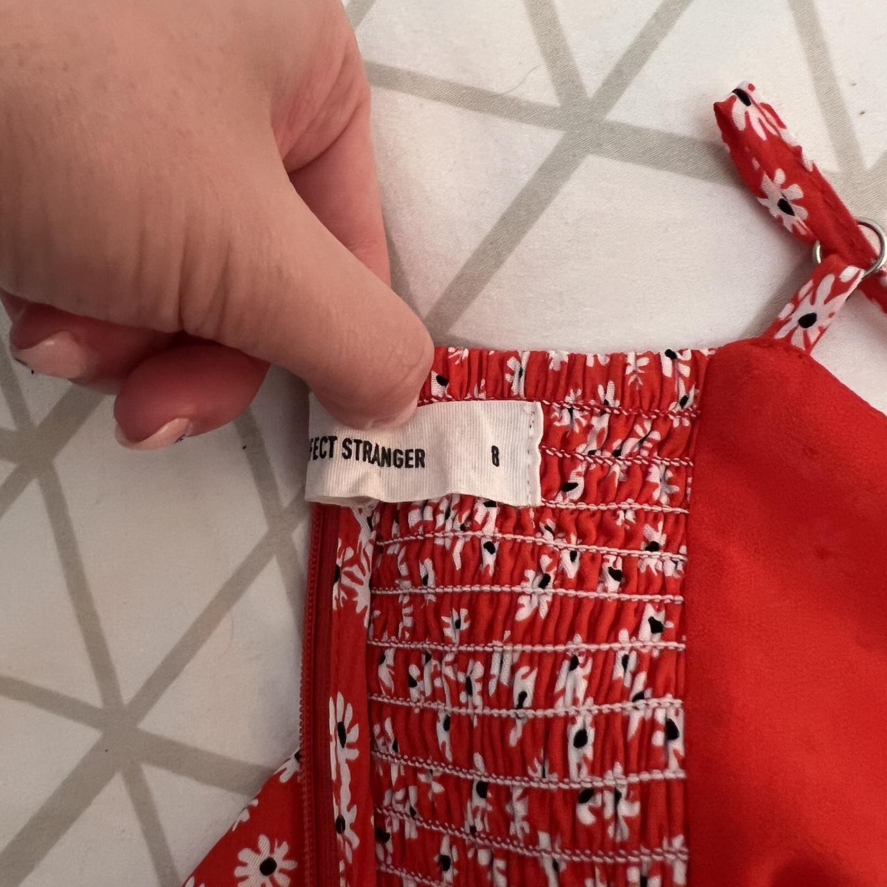 Perfect Stranger Red floral Midi Size 8 (would say... - Depop