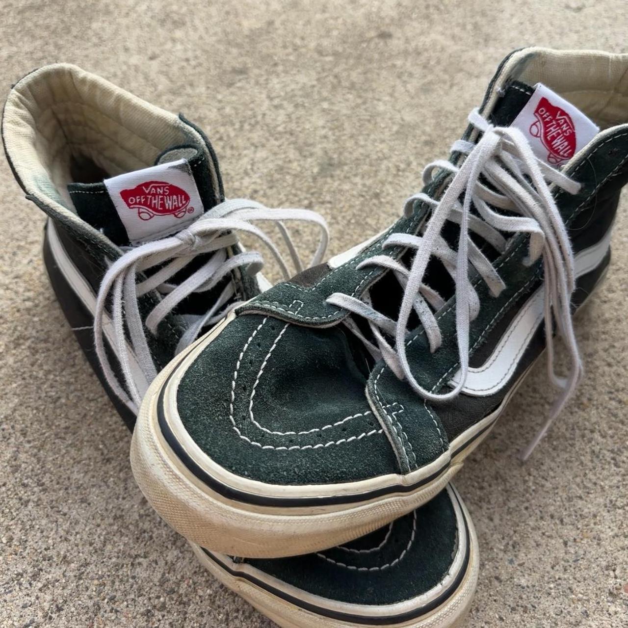 Green Vintage High-top Vans Size 8 in Men’s... - Depop