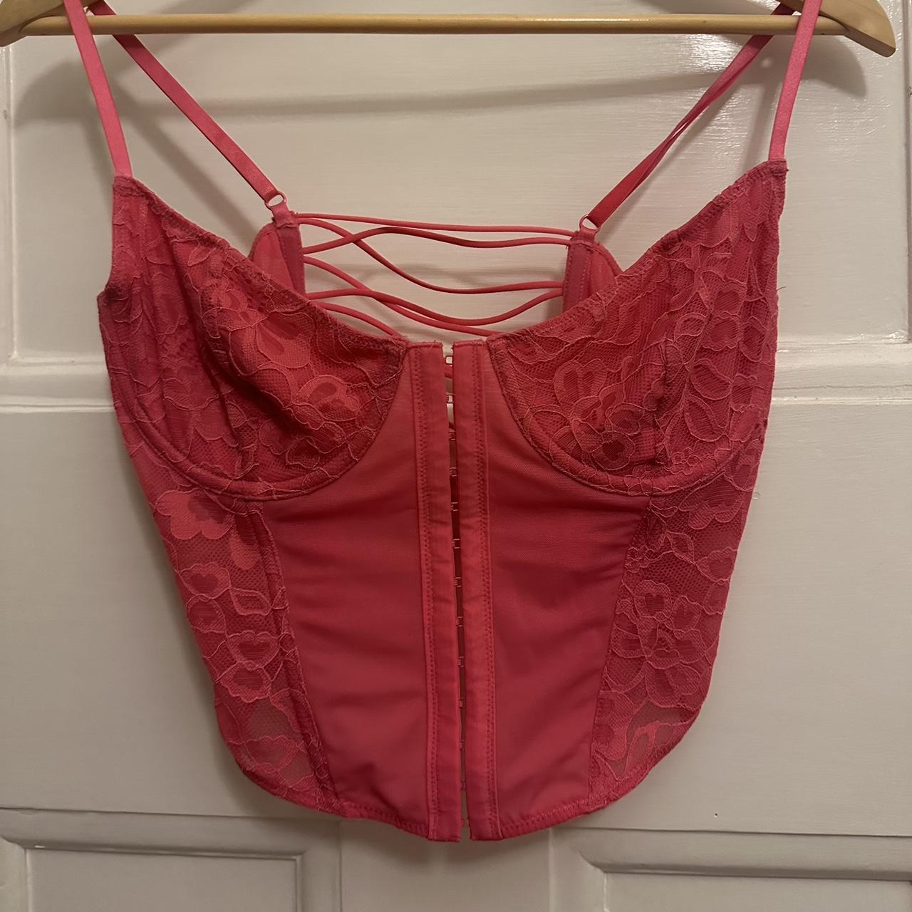Pink Glassons corset Size S, super stretchy - Depop