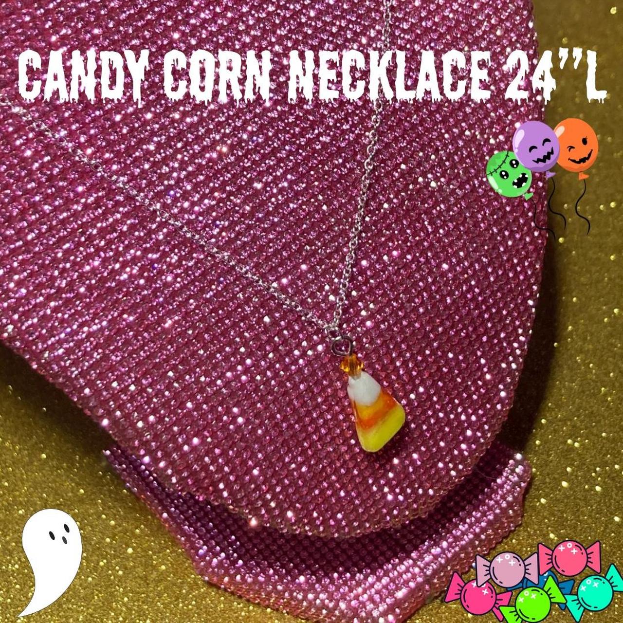 Candy Corn Halloween Necklace Bedazzled Bead Y2K... - Depop