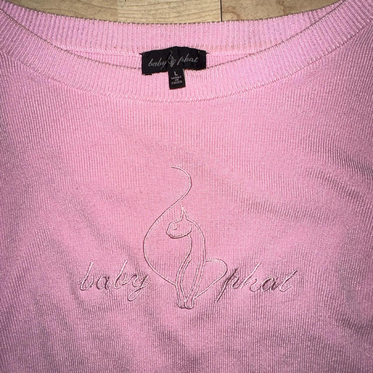 Authentic Baby Phat rebrand size L. Baby pink crop... - Depop