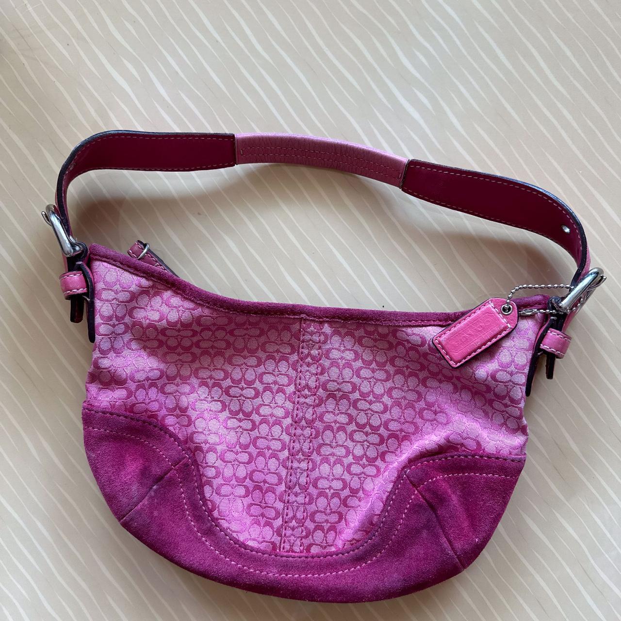 Pink vintage COACH Signature Hobo mini shoulder bag... - Depop