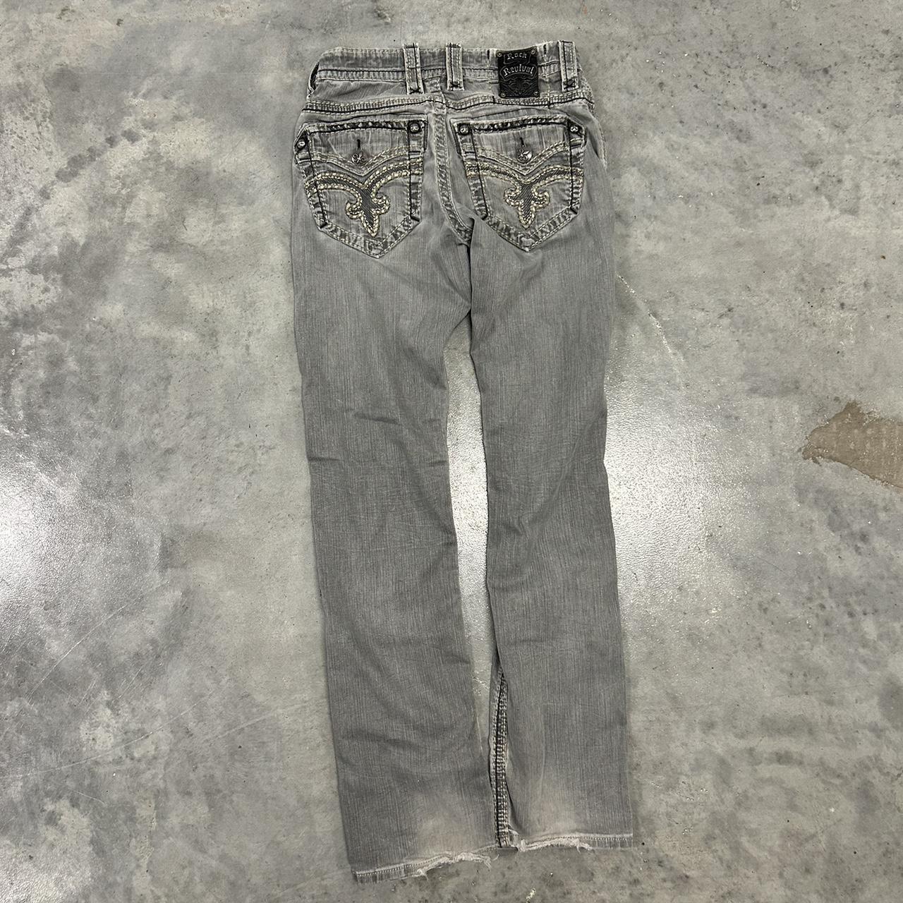Y2k Rock Revival jeans with the grey reverse... - Depop