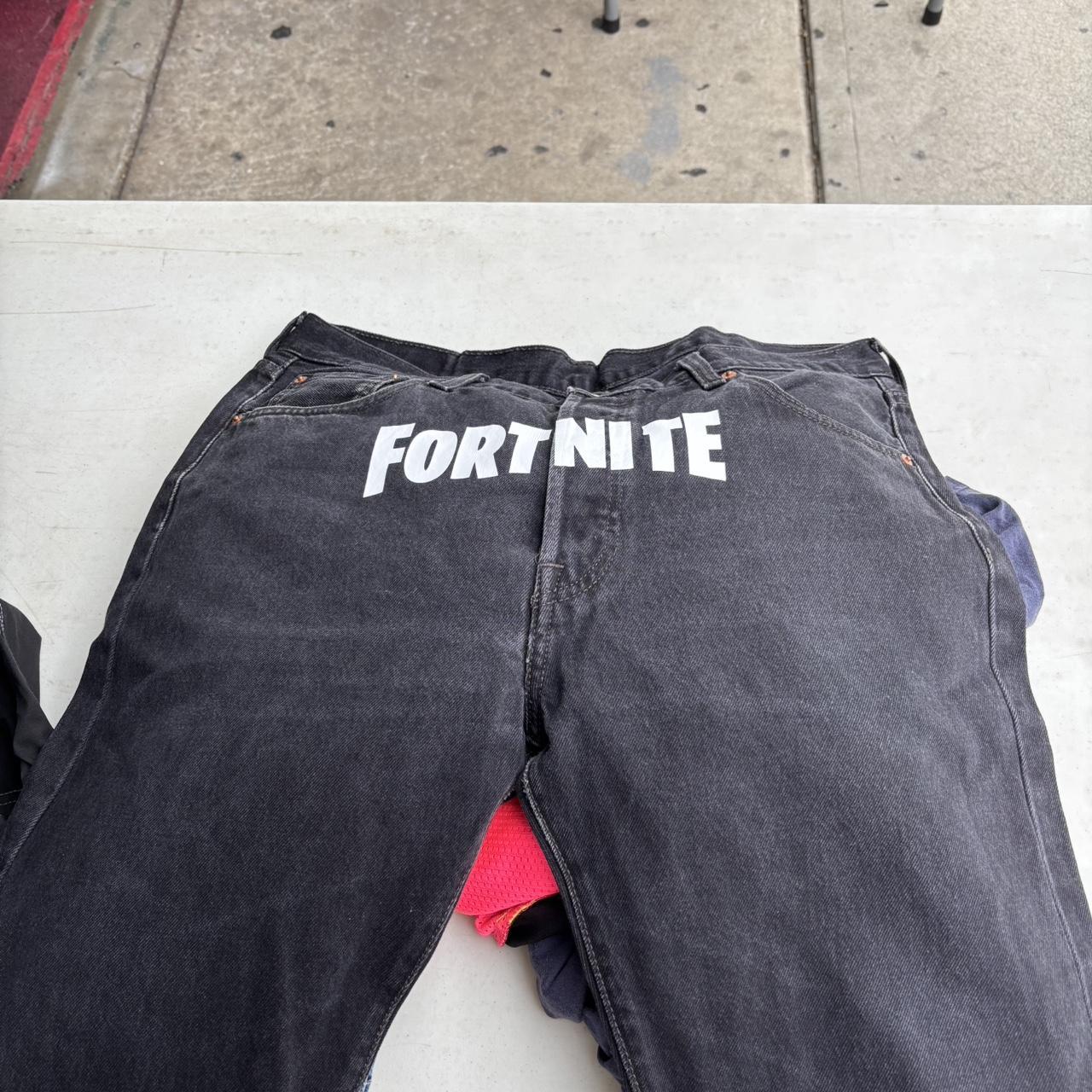 Black and white Fortnite denim jeans 1/1 - Fortnite... | Depop