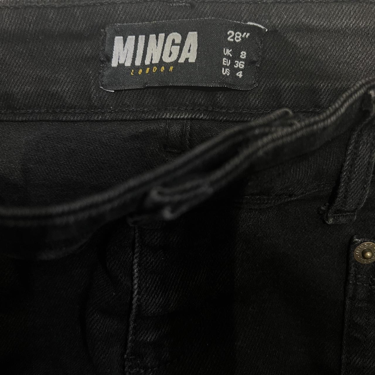 Minga London KAT WASHED BLACK DENIM Y2K MINI... - Depop