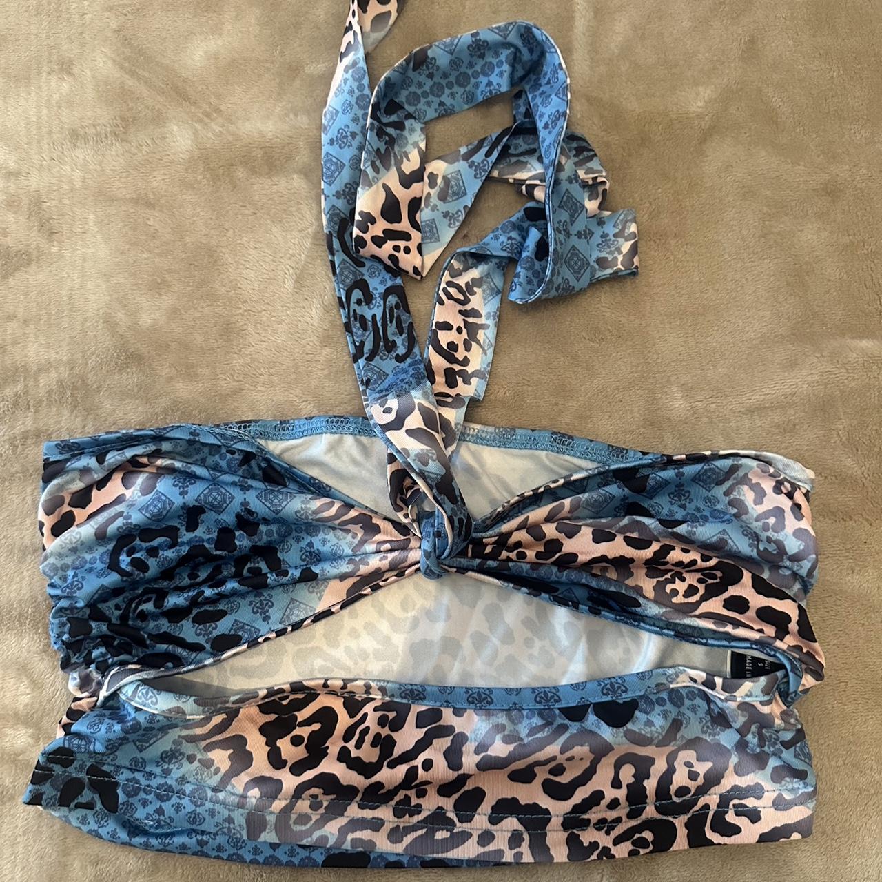fun tropical cheetah print top with straps that come... - Depop