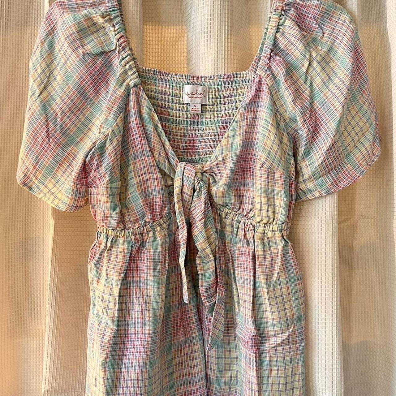 pastel loose top, elastic back and boob support! - Depop