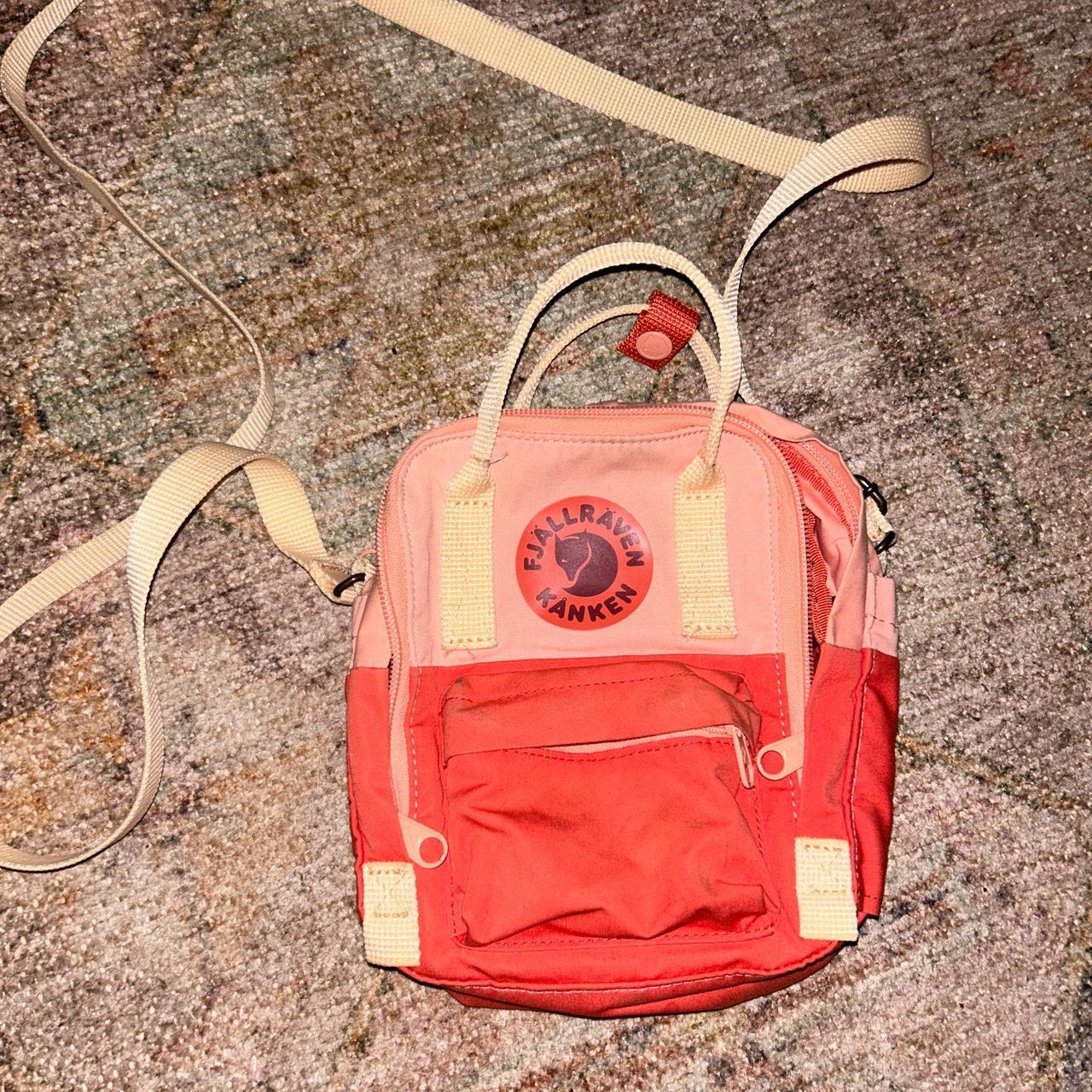 Mini Kanken crossbody. Hand to show size. Some wear... - Depop