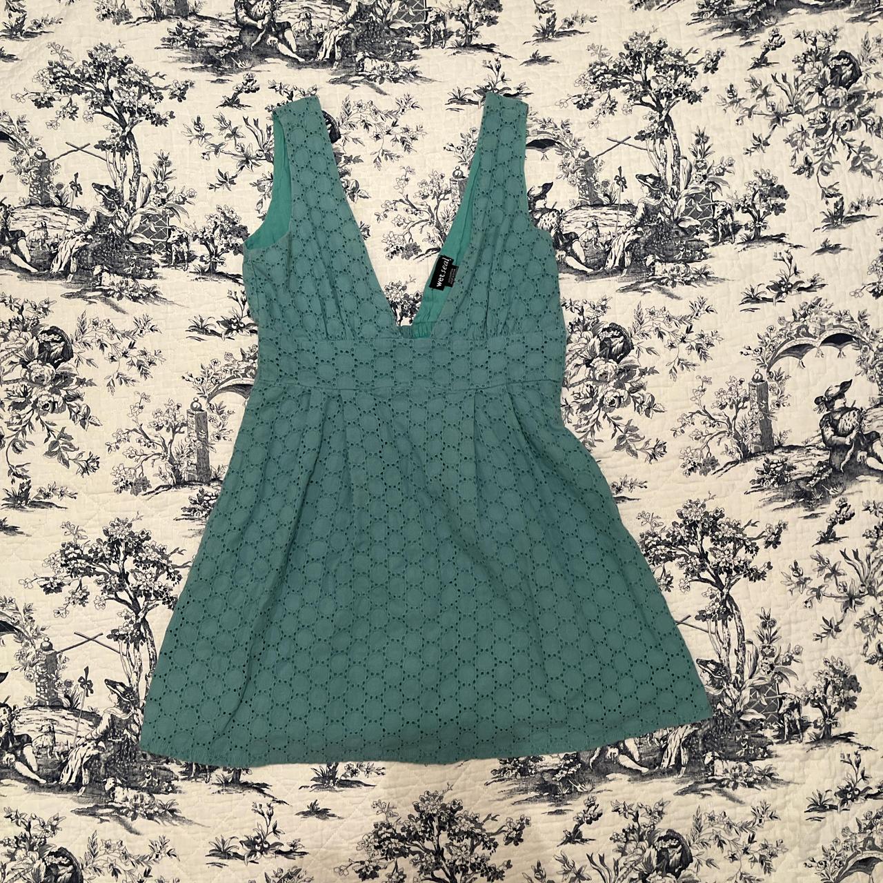 Green Lana del Rey inspired mini dress Wet seal... | Depop