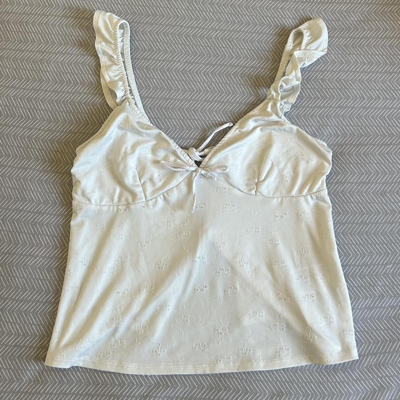 White ruffle tank top #croptop | Depop