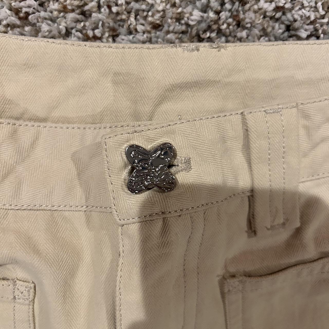 Liquid Lagoon khaki and brown double knee pants... - Depop