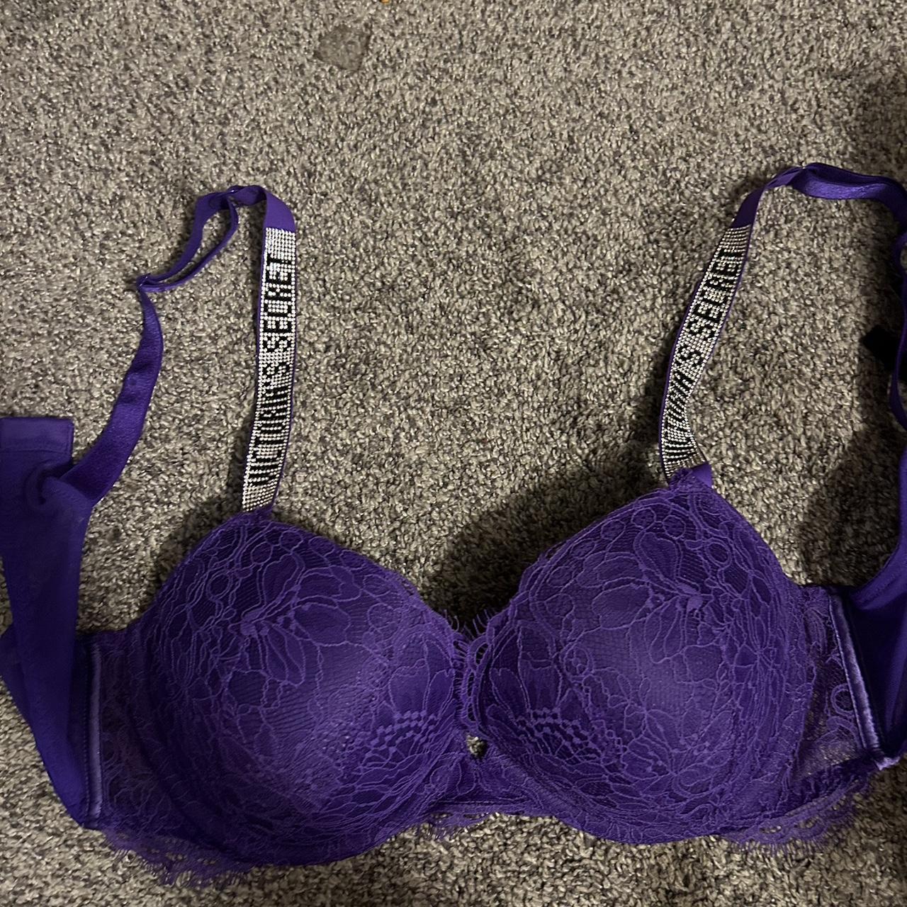 Victoria's Secret purple lace bra with diamanté ... - Depop