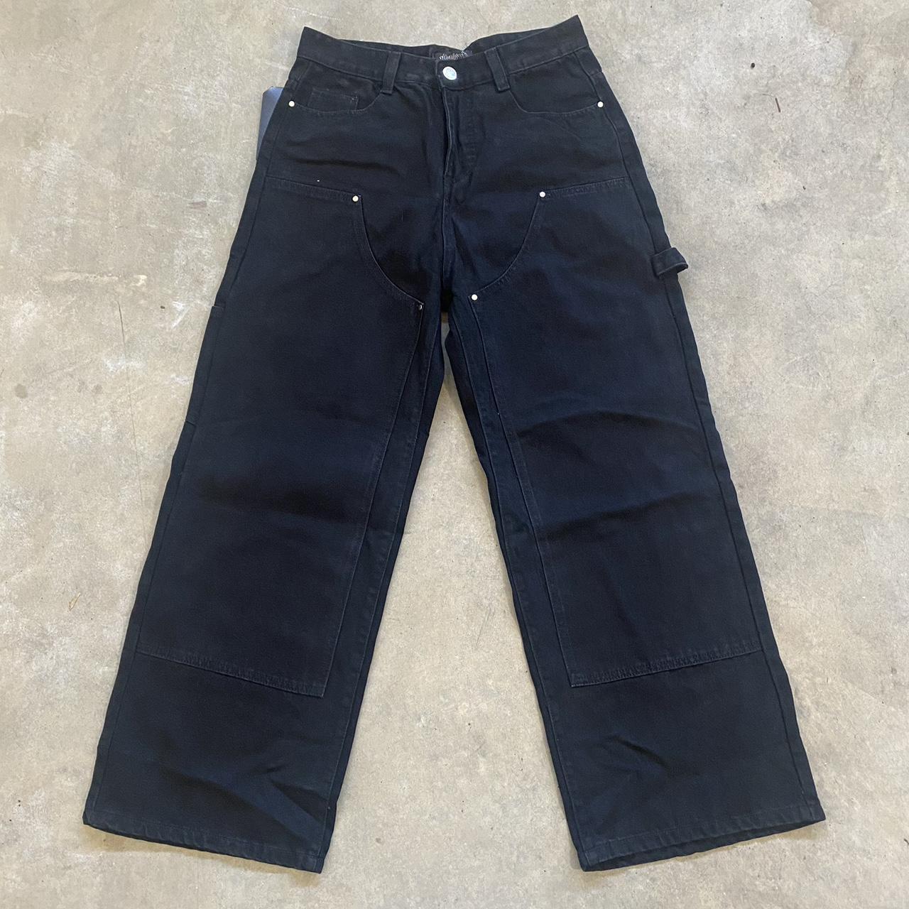 nickitten double knee baggy jean 12 inch leg opening... - Depop