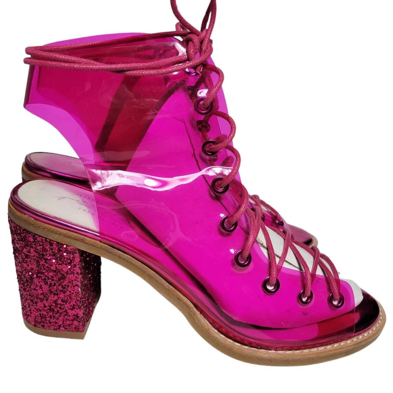 Free People Minimal Pink Vinyl Heels Jeffrey... - Depop