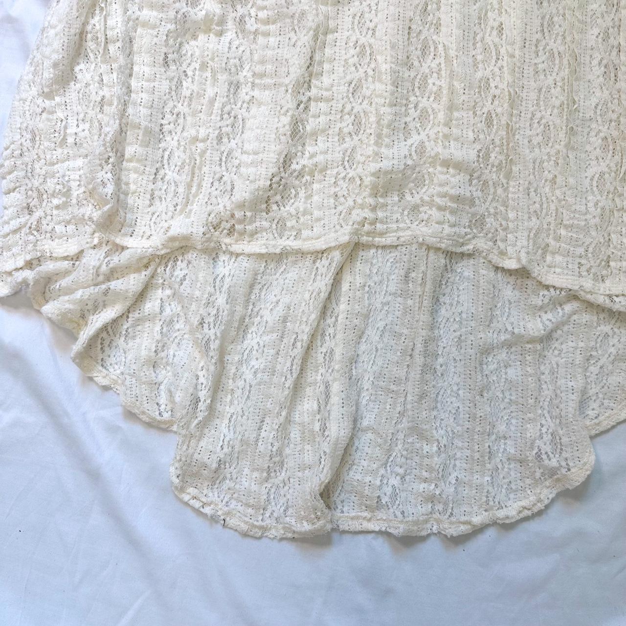 Ivory White Lace Hi Low Dress Can Be Worn As A Skirt Depop