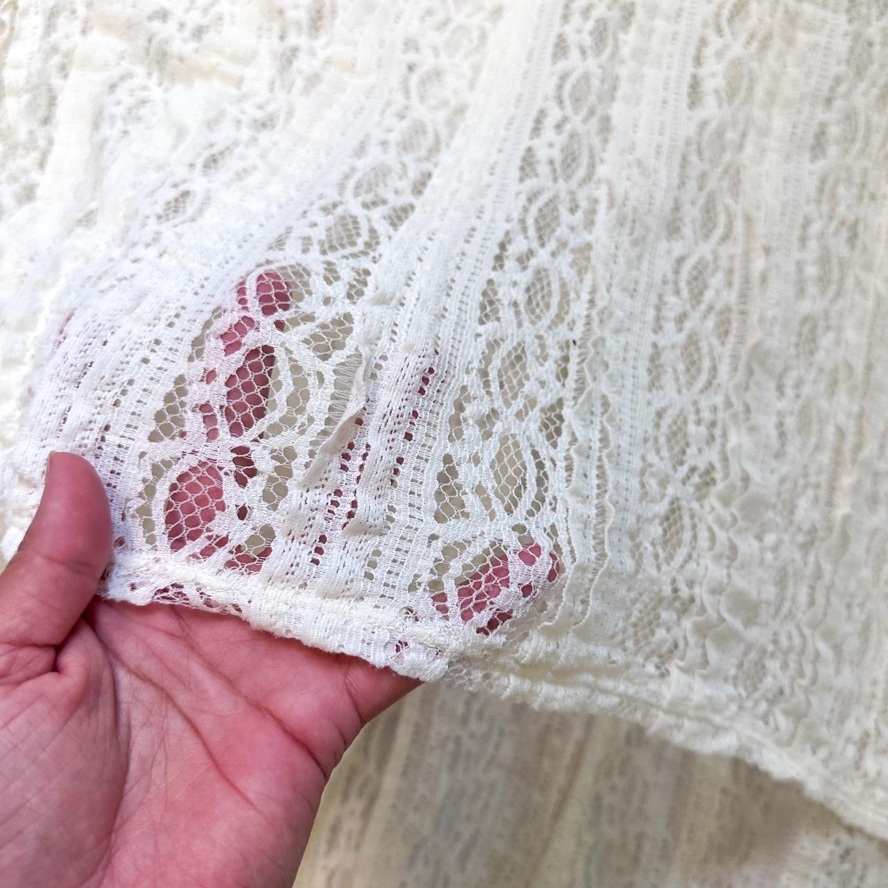 Ivory White Lace Hi Low Dress Can Be Worn As A Skirt Depop