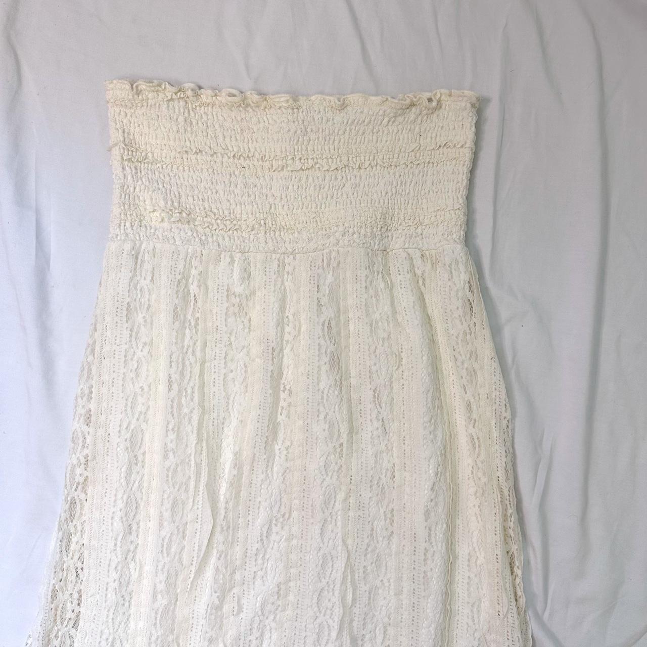Ivory White Lace Hi Low Dress Can Be Worn As A Skirt Depop