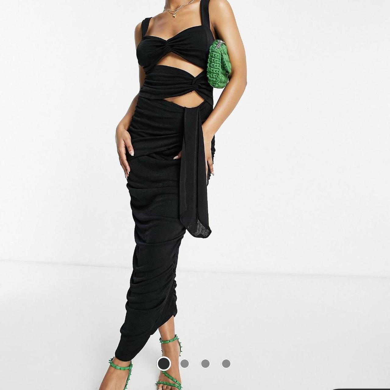 Asos design midaxi black dress #asos #asosdesign... - Depop