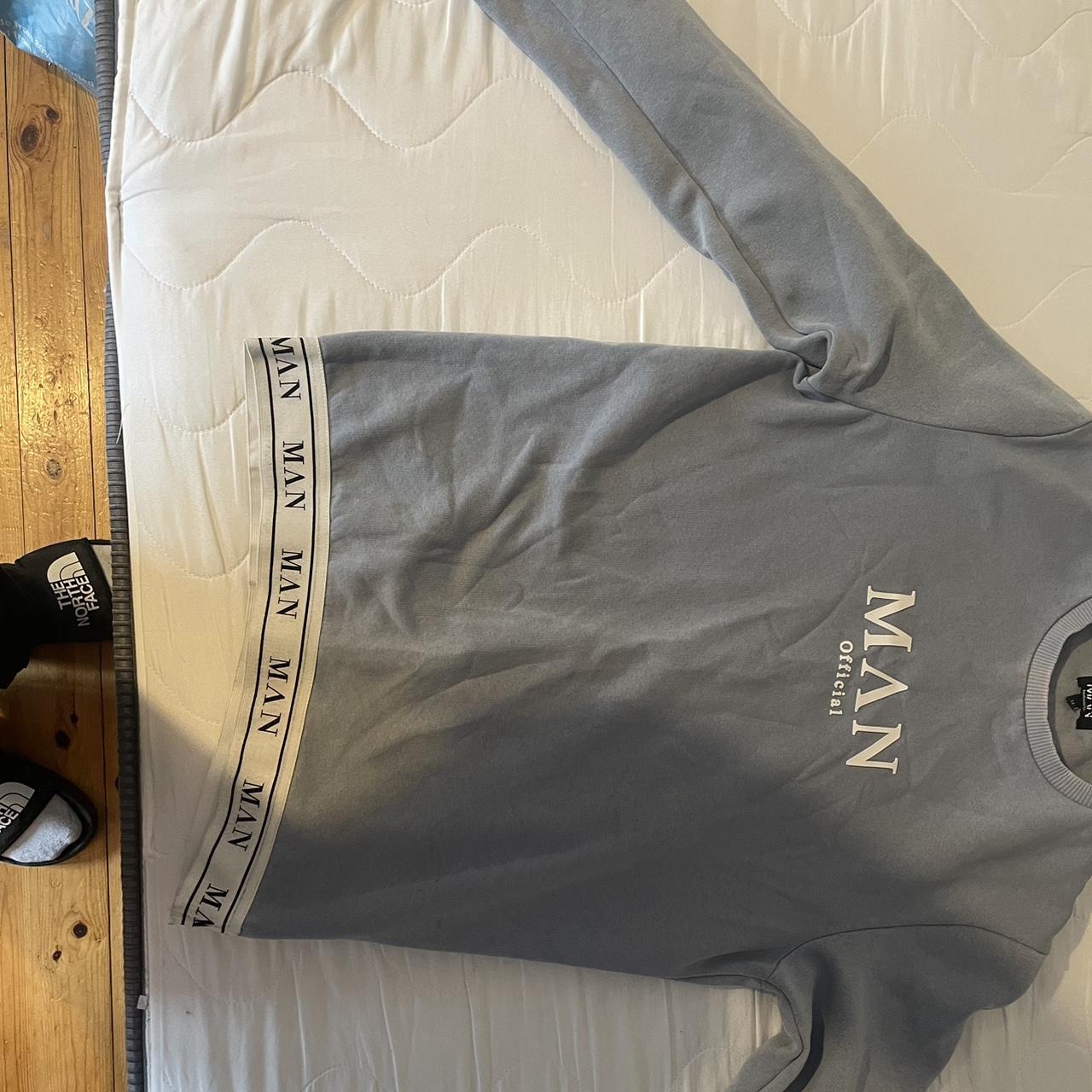 Light blue and white Jumper | Depop