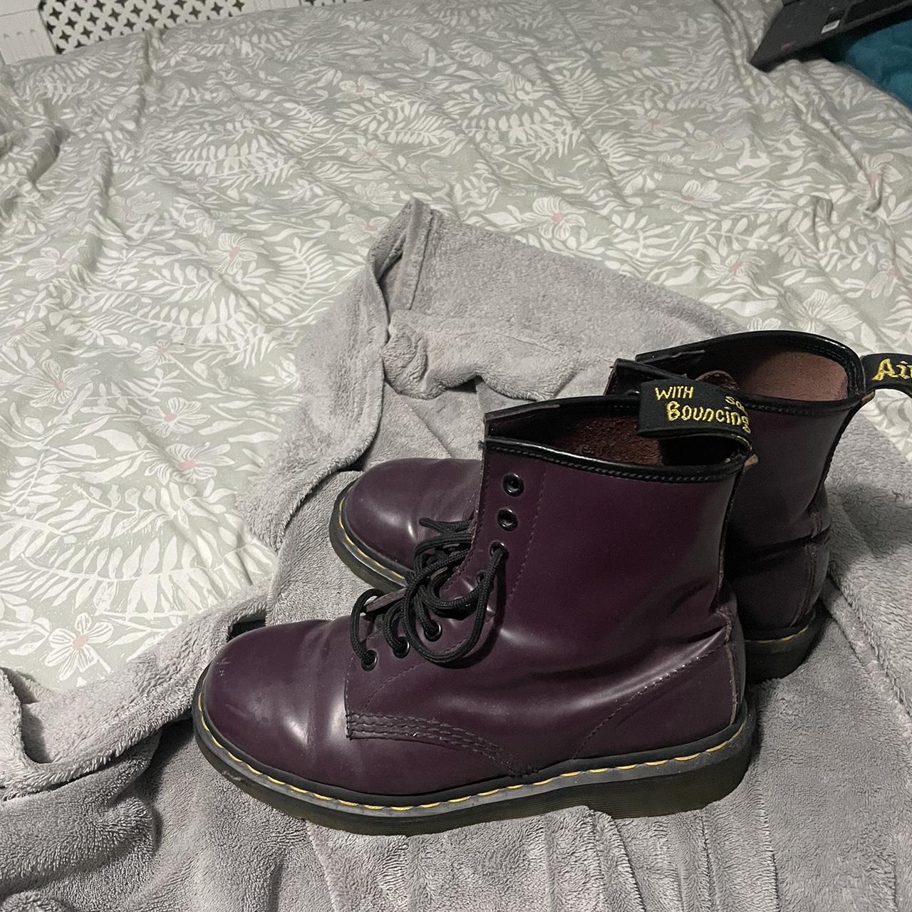 Purple doc martens Size 6 Signs of wear - Depop