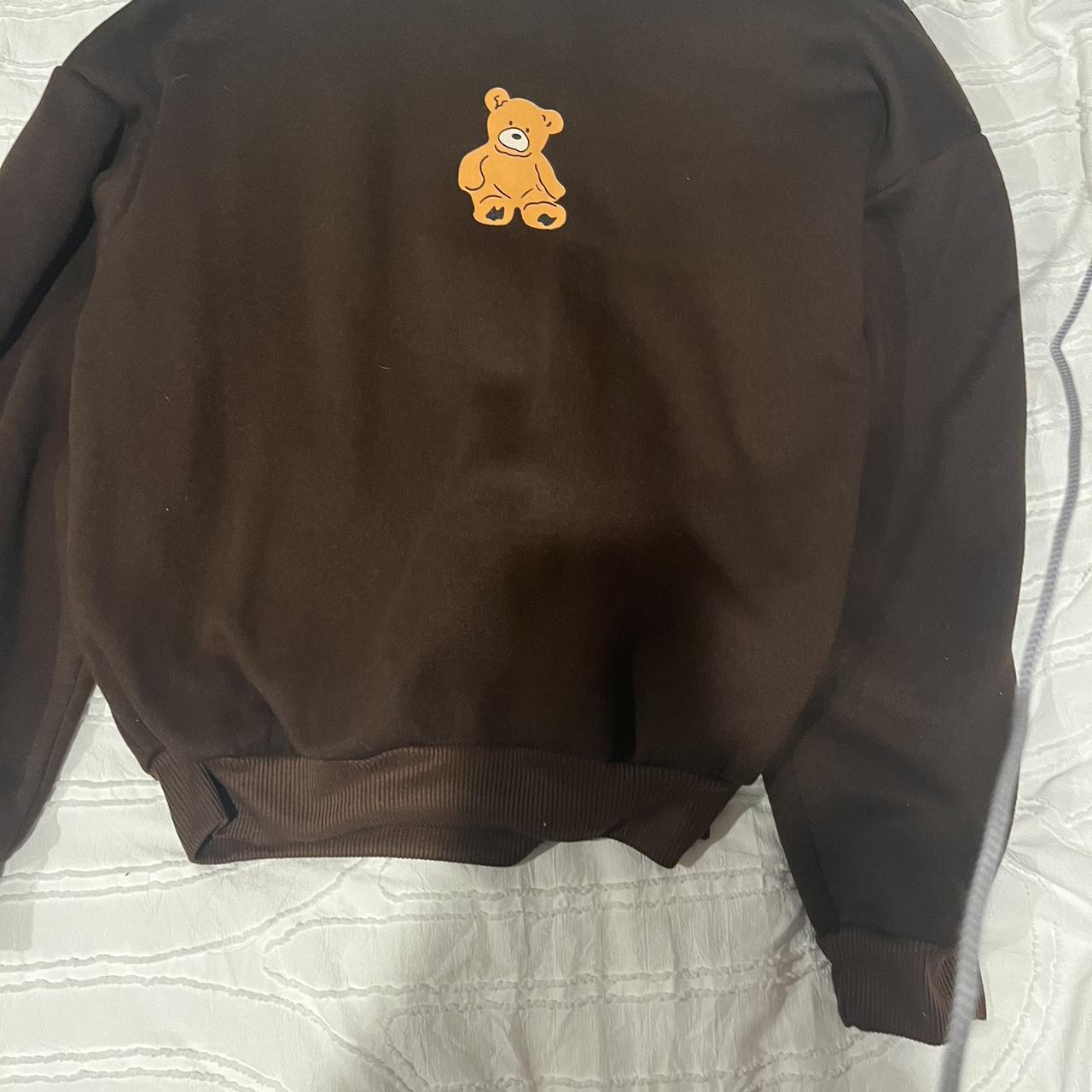 cutsie teddy bear crewneck from shein size: m - Depop