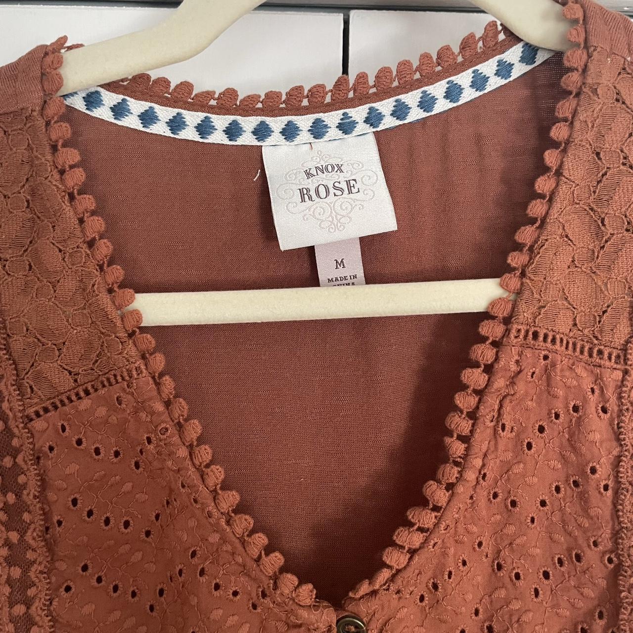 Knox Rose (Target) Rust Tank Top Eyelet Details Size... - Depop
