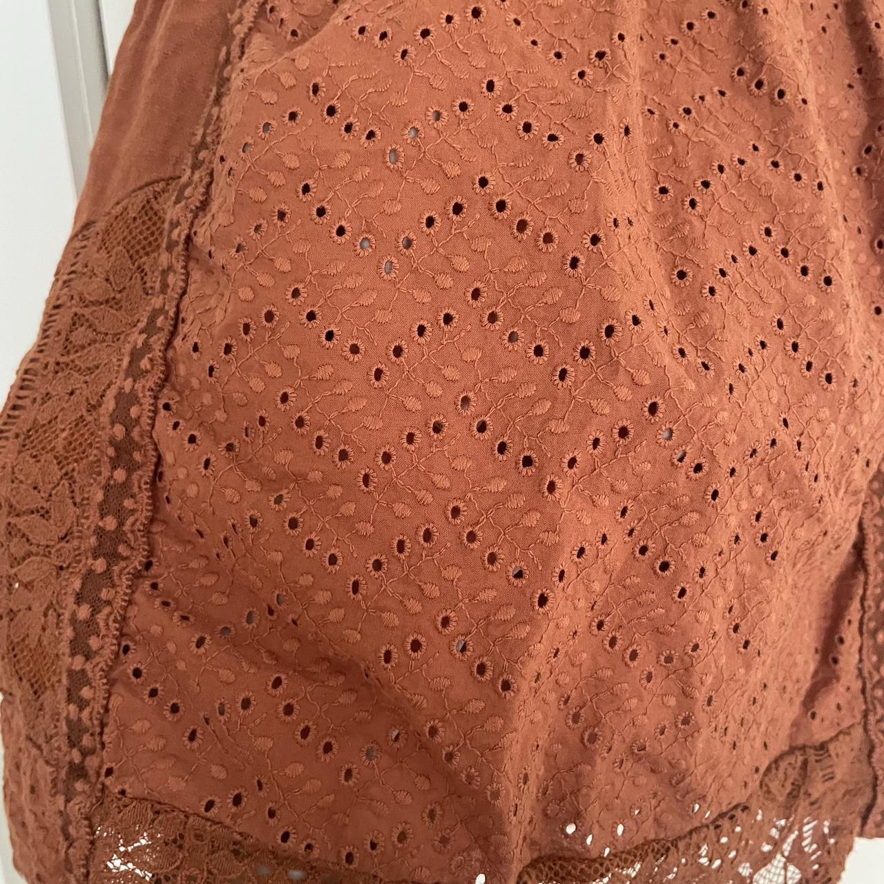 Knox Rose (Target) Rust Tank Top Eyelet Details Size... - Depop