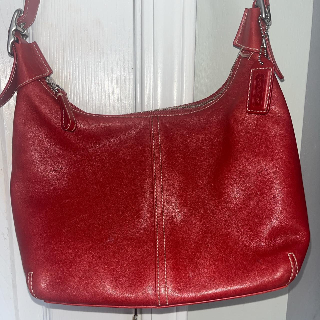 Red Coach purse, vintage leather. Used, in good... - Depop