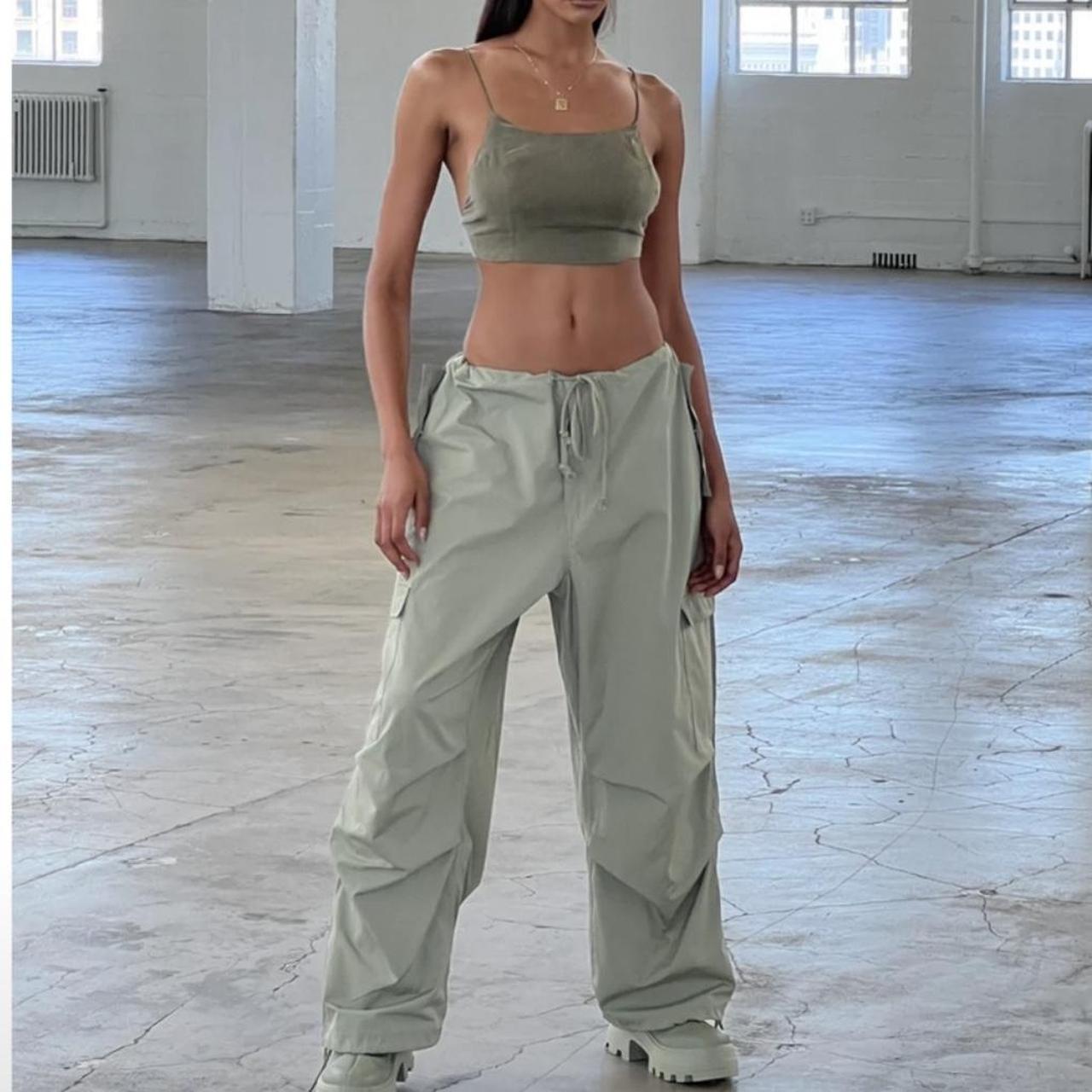 Local European Parachute pants- Sage Draw string... - Depop