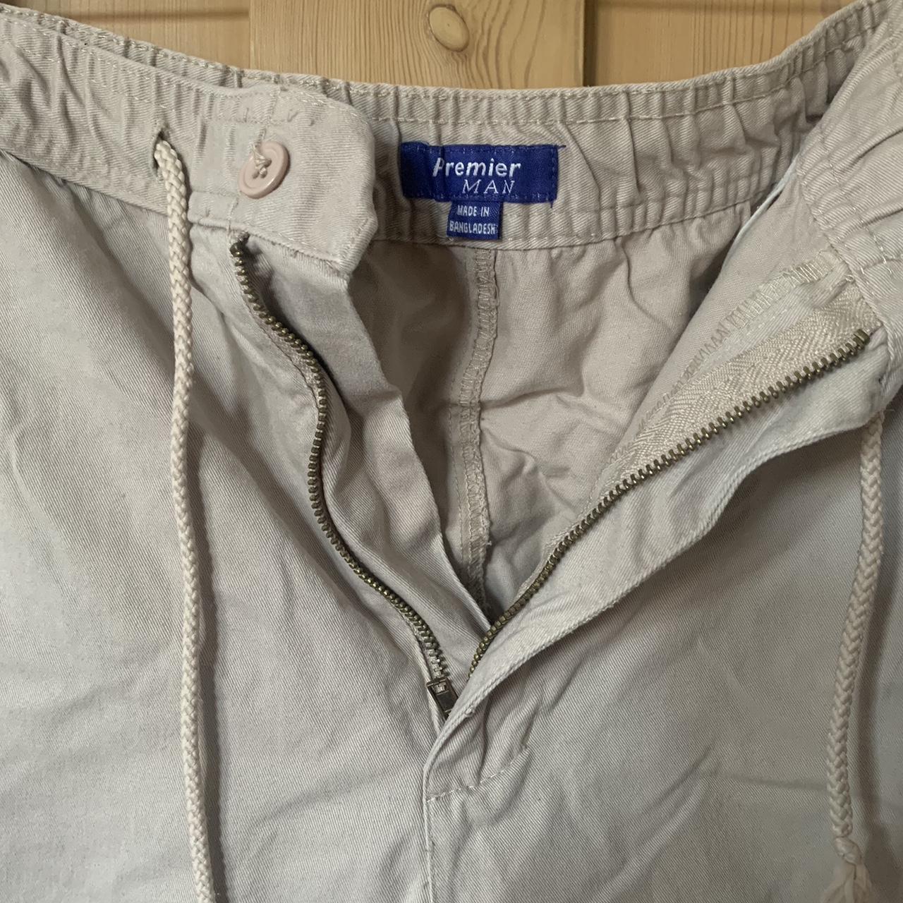 Premier man beige tie trousers , great condition... - Depop