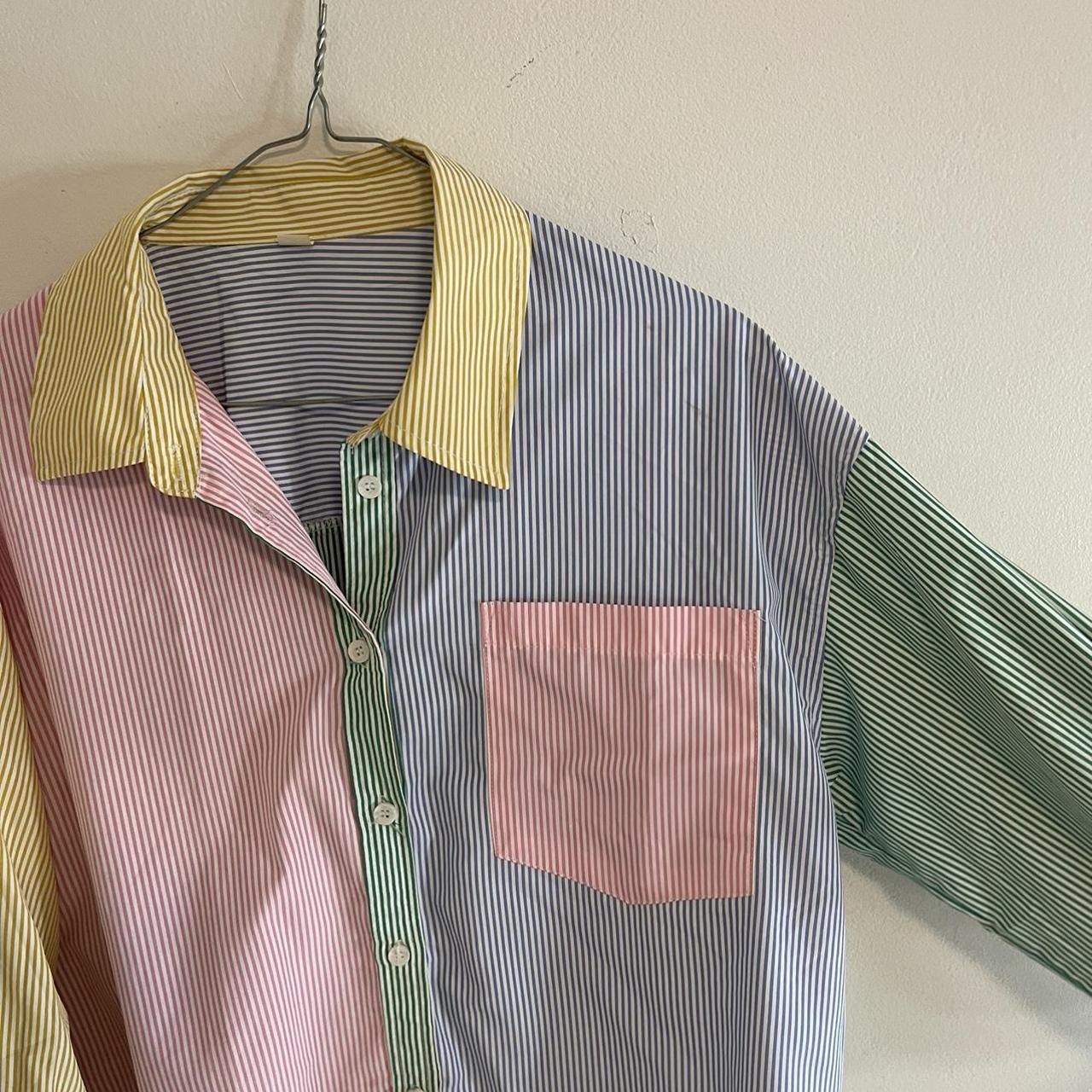 Unbranded multi coloured button up 🤍 Size s... - Depop