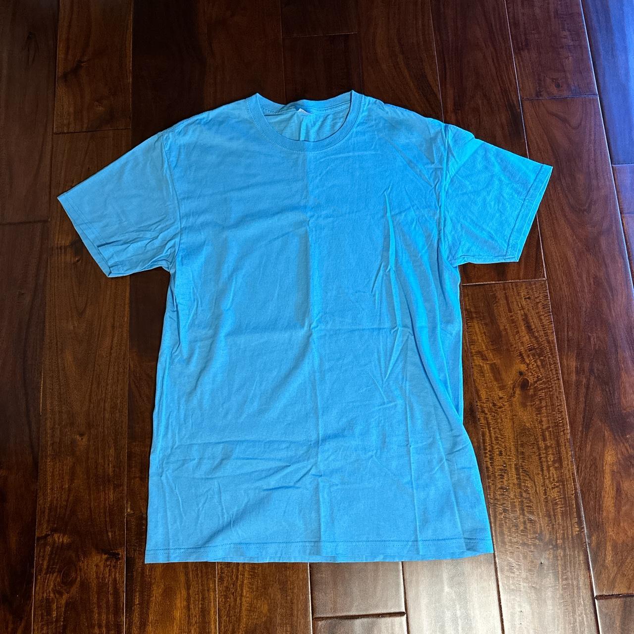 Unbranded Light Blue Blank T-shirt Size: Medium 18... - Depop