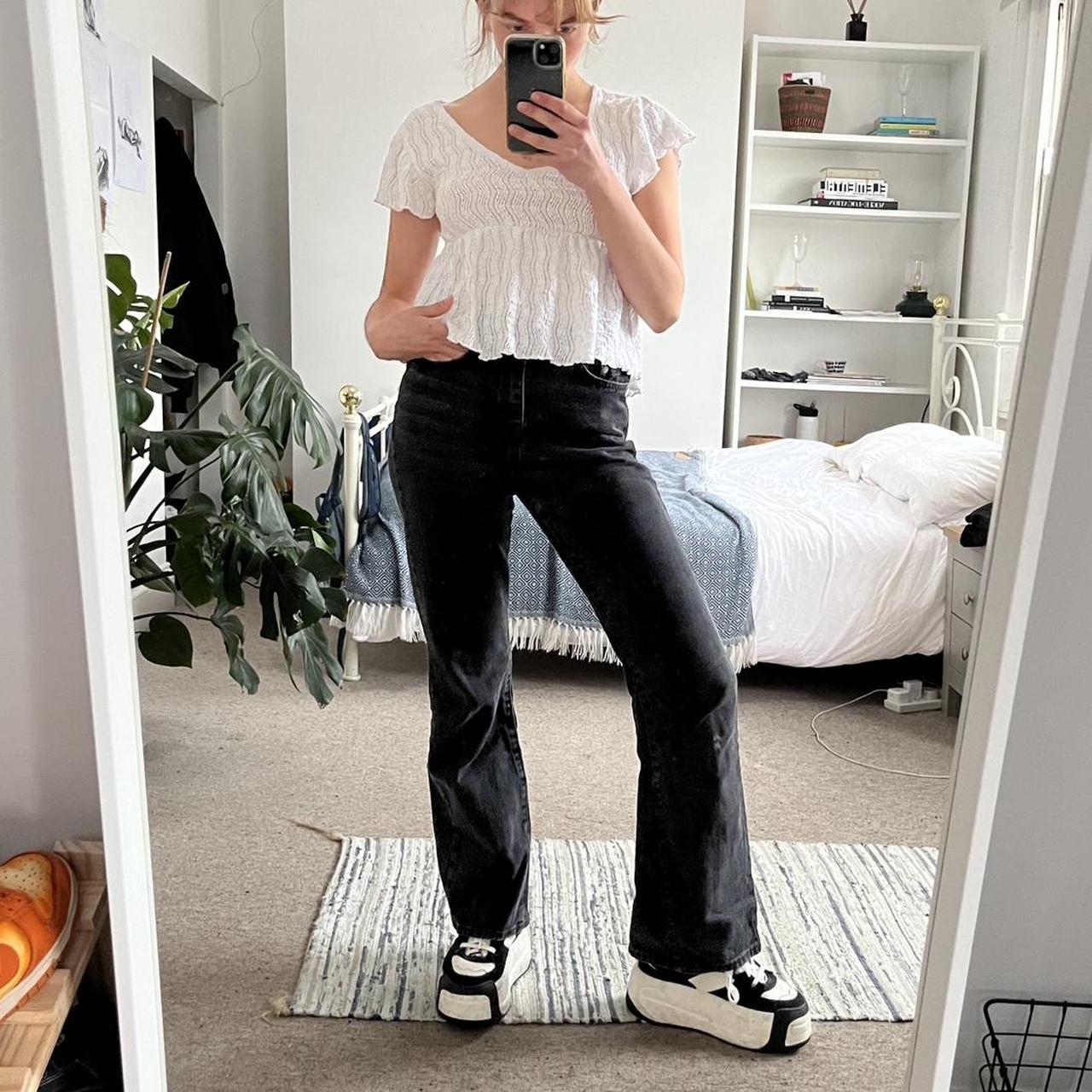 Black flared jeans ! Weekday! Slight tear in the... - Depop