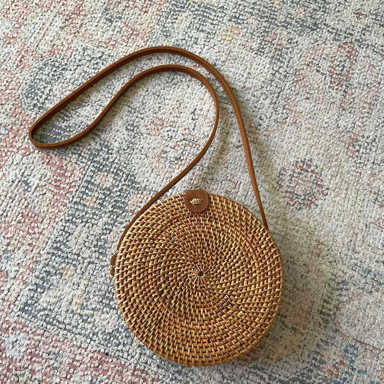 Round Rattan Crossbody Bag. Super cute round bag in... - Depop