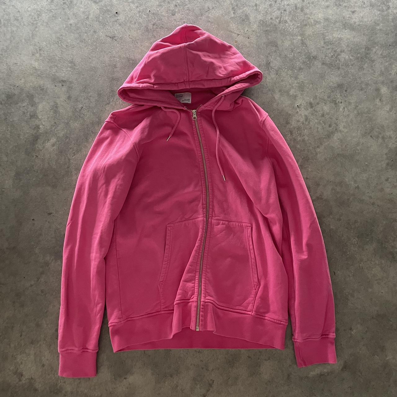 hot pink zip up heavyweight & thick asl size M no... - Depop