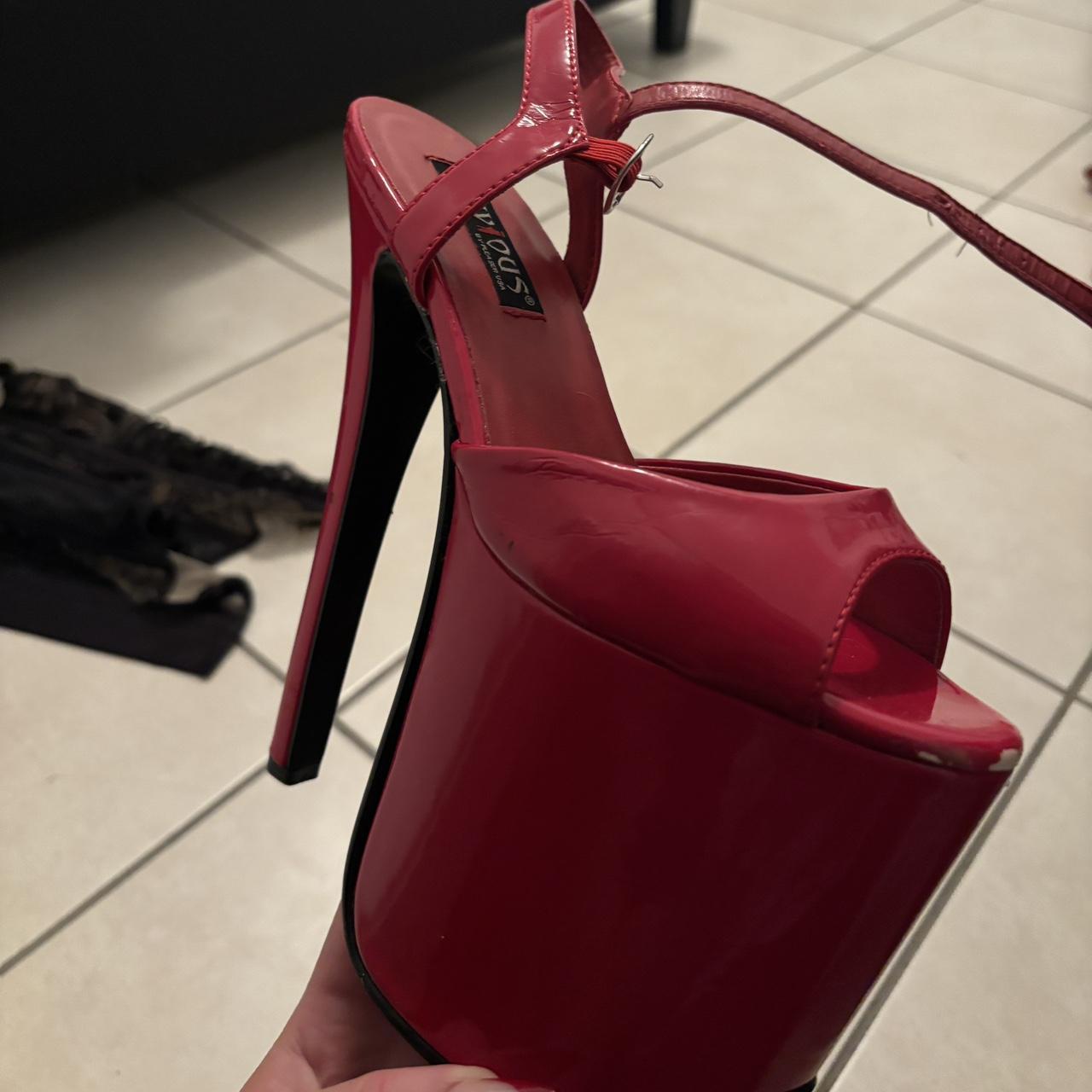 red 7 inch dancer heels - Depop