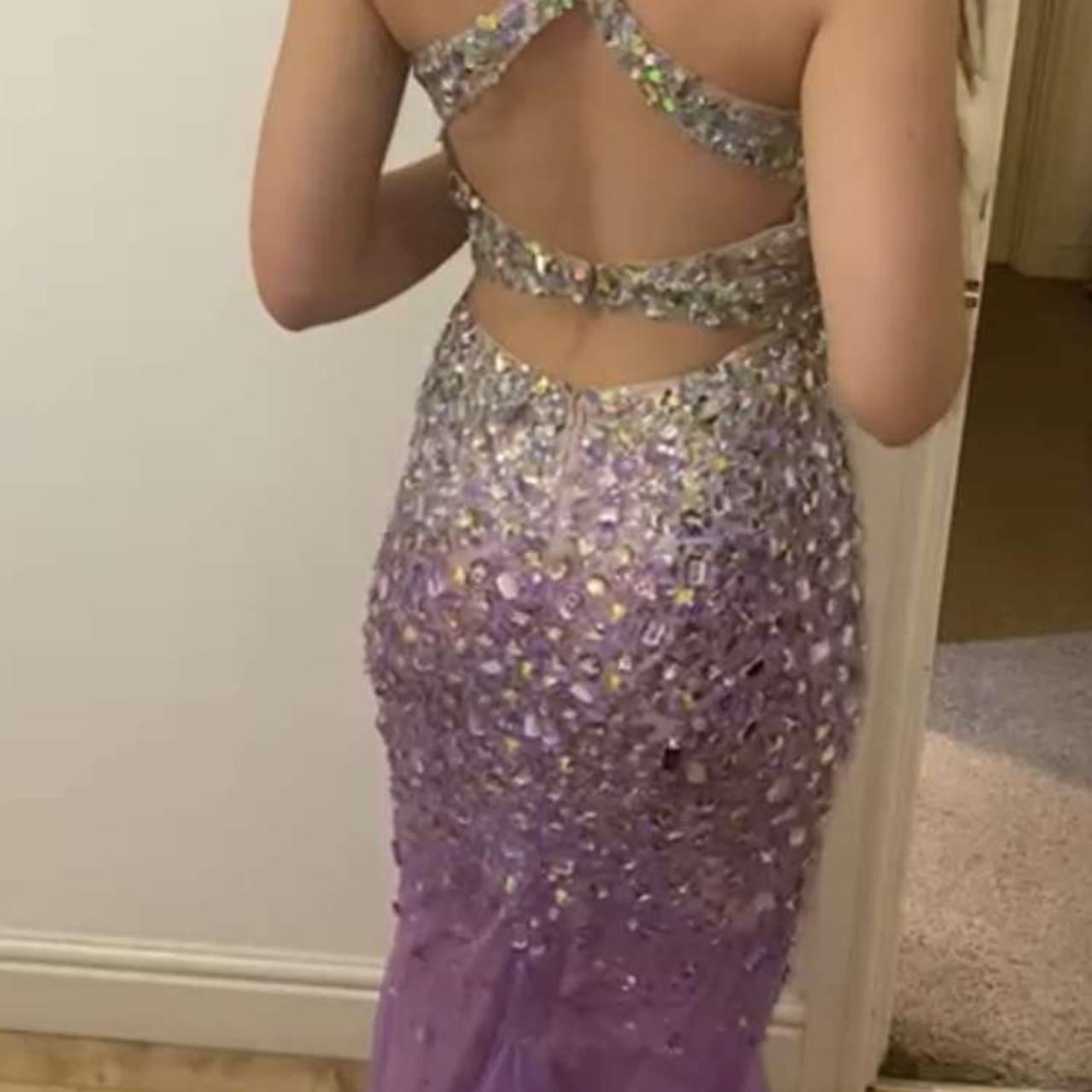 Purple/lilac gem stone prom dress OPEN TO OFFERS... - Depop