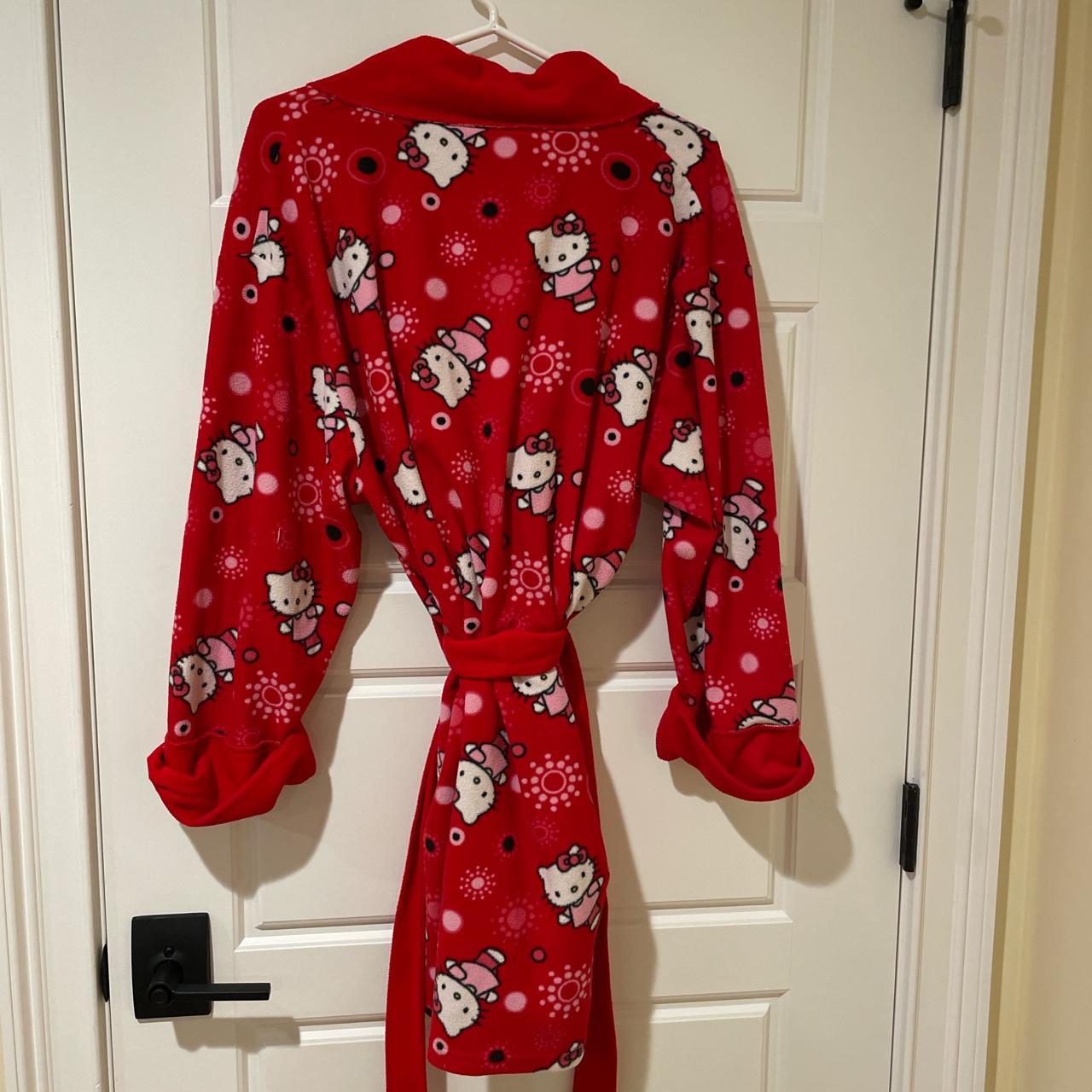 Women's Red and White Robe | Depop