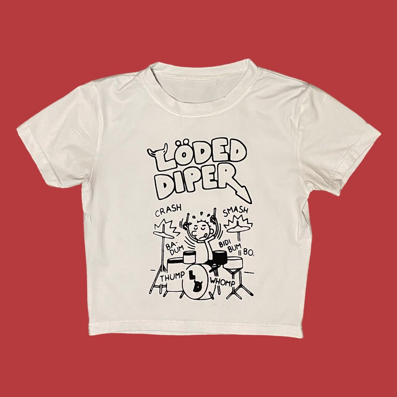 loded diper baby tee shirt crop top no flaws or... - Depop