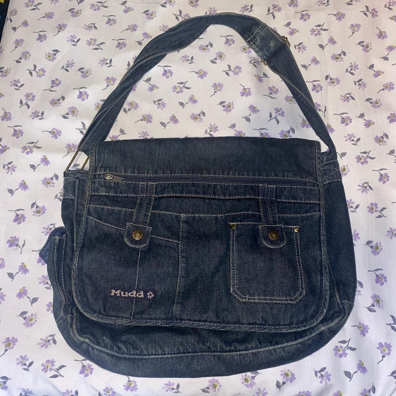 MUDD cargo denim messenger bag! super cute with... - Depop