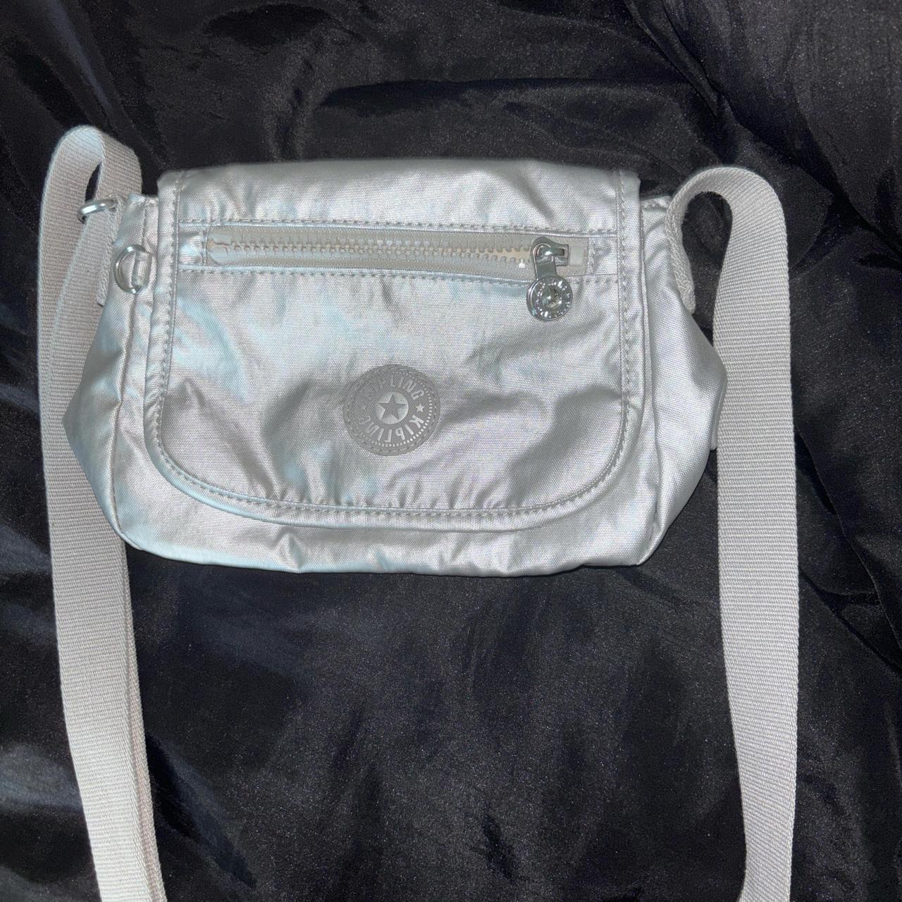 Metallic Silver Kipling Bag Mini purse with... - Depop