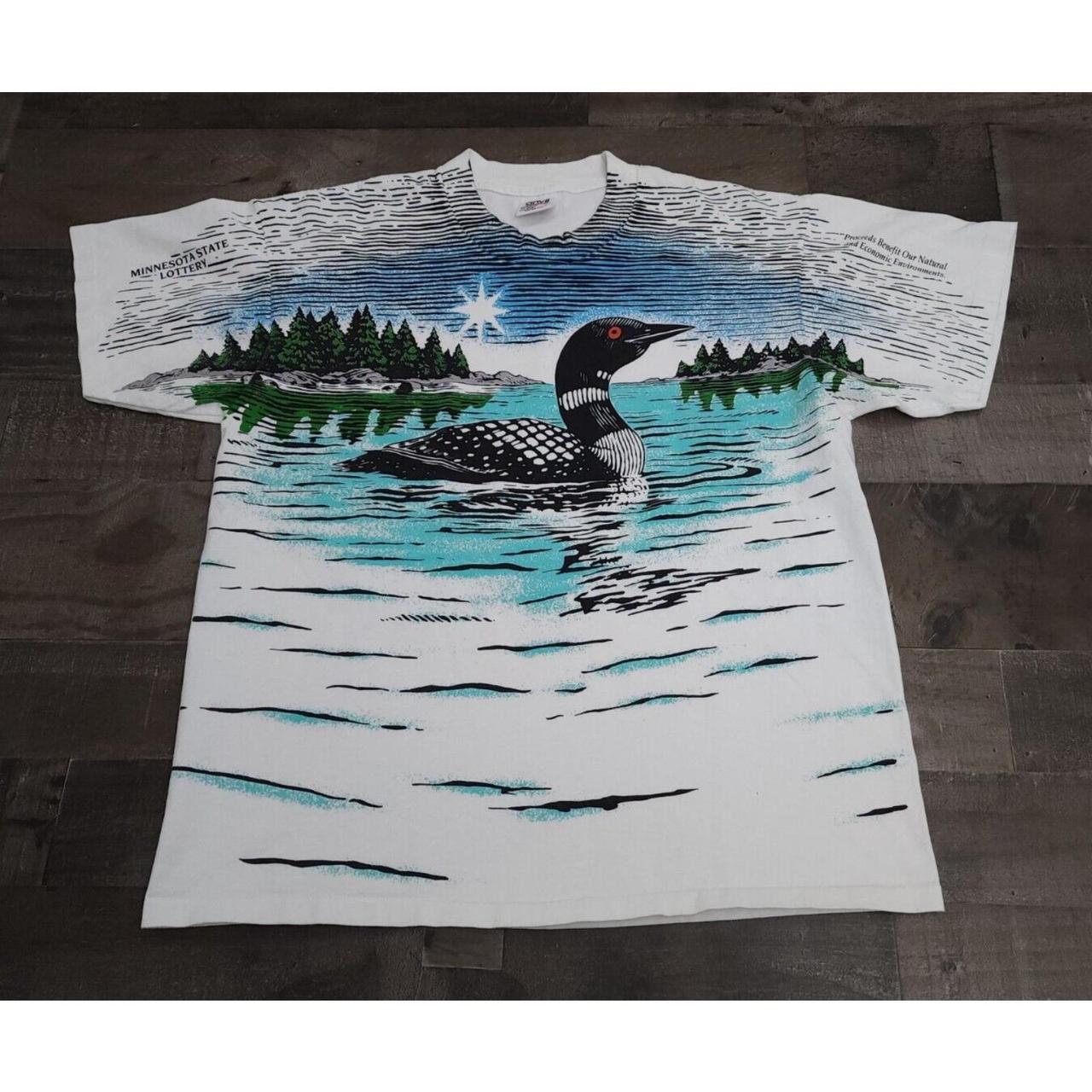 Vintage 90s Anvil Minnesota State Lottery All Over... - Depop