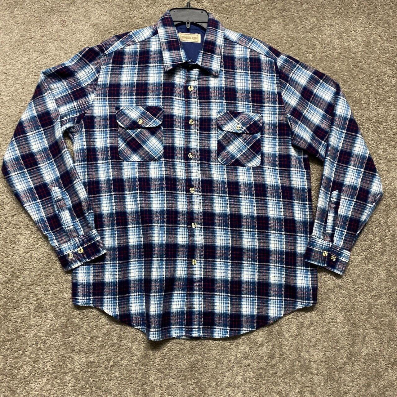 Blue Q Men's Blue and Red Shirt | Depop