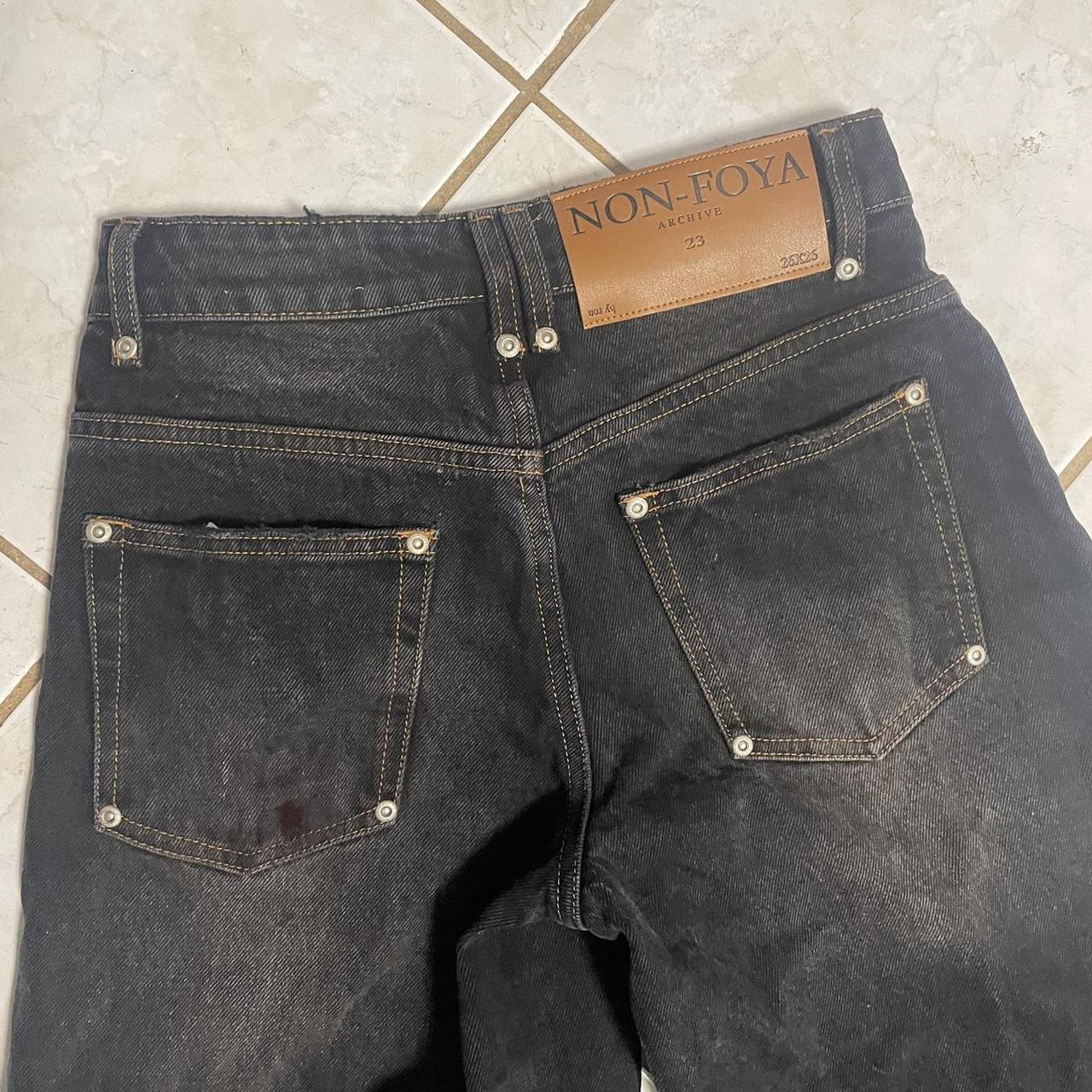 NON-FOYA washed black baggy wide jeans in 26x26 ,... - Depop