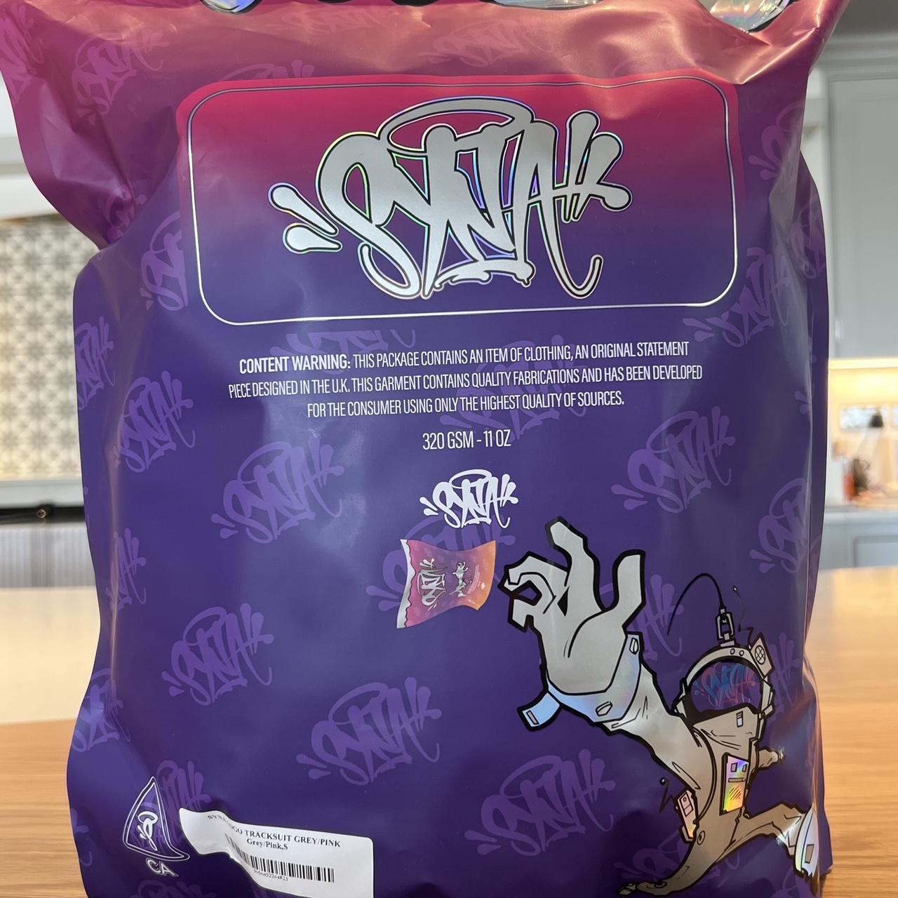 Syna word central cee Grey and pink tracksuit Size... - Depop