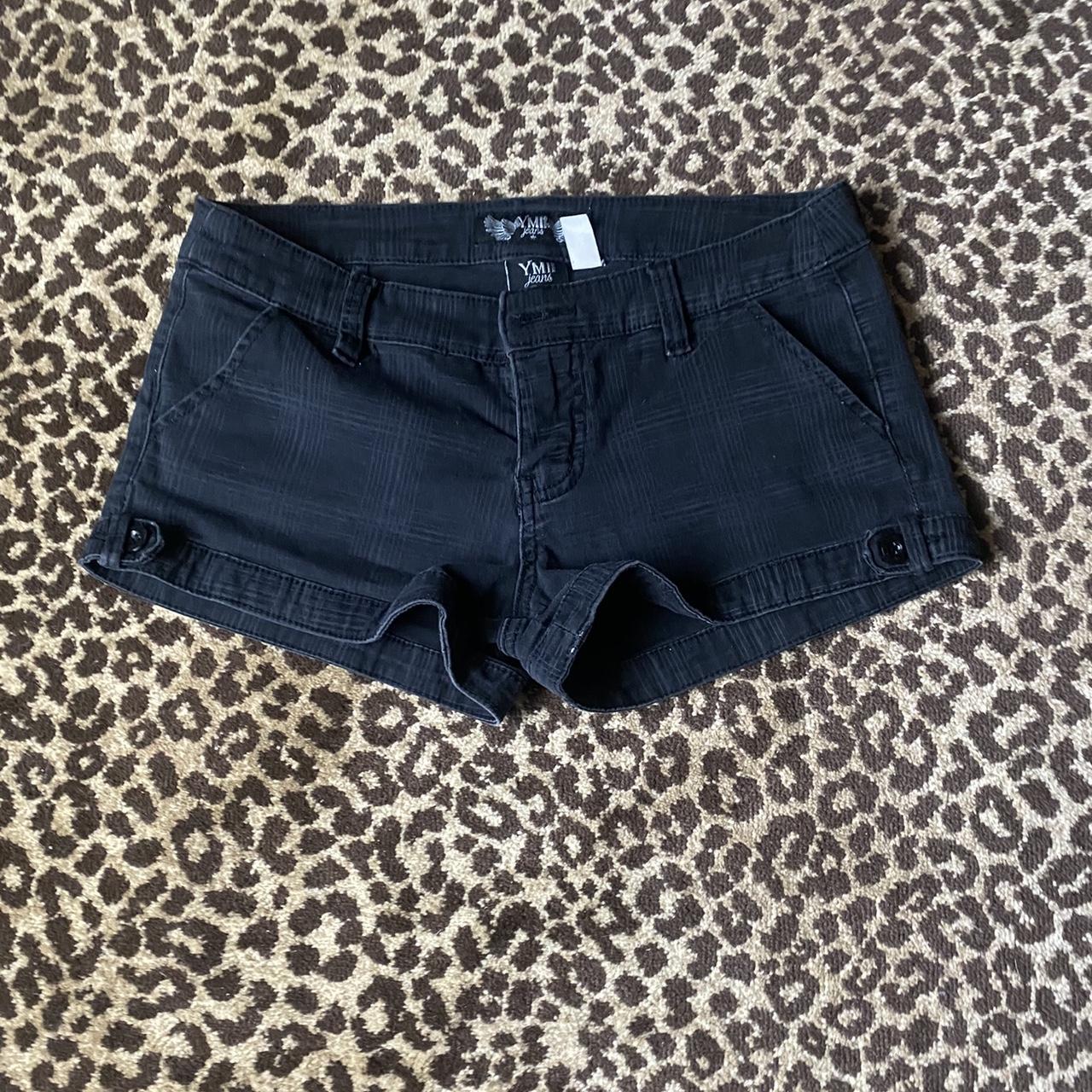 Black Mini Y2K shorts🖤 super cute and slight pattern... - Depop