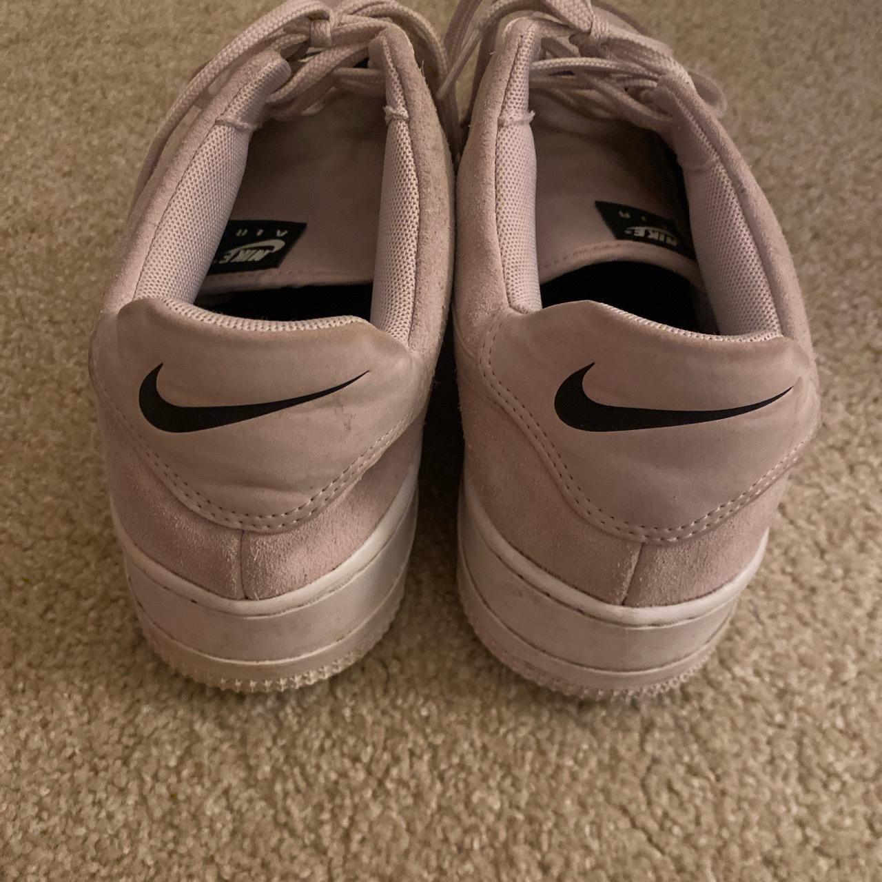 Light pink platform air forces with black details... - Depop