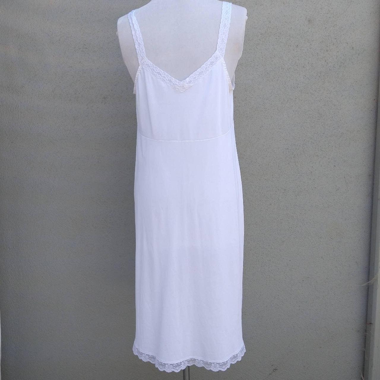 Vintage white full slip by Shadowline. Size "40... - Depop