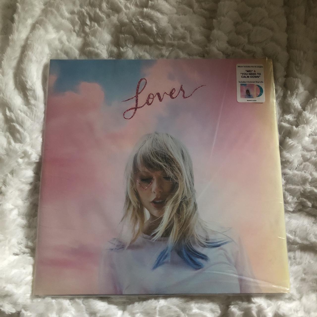 Taylor Swift Lover vinyl standard pink and blue... - Depop