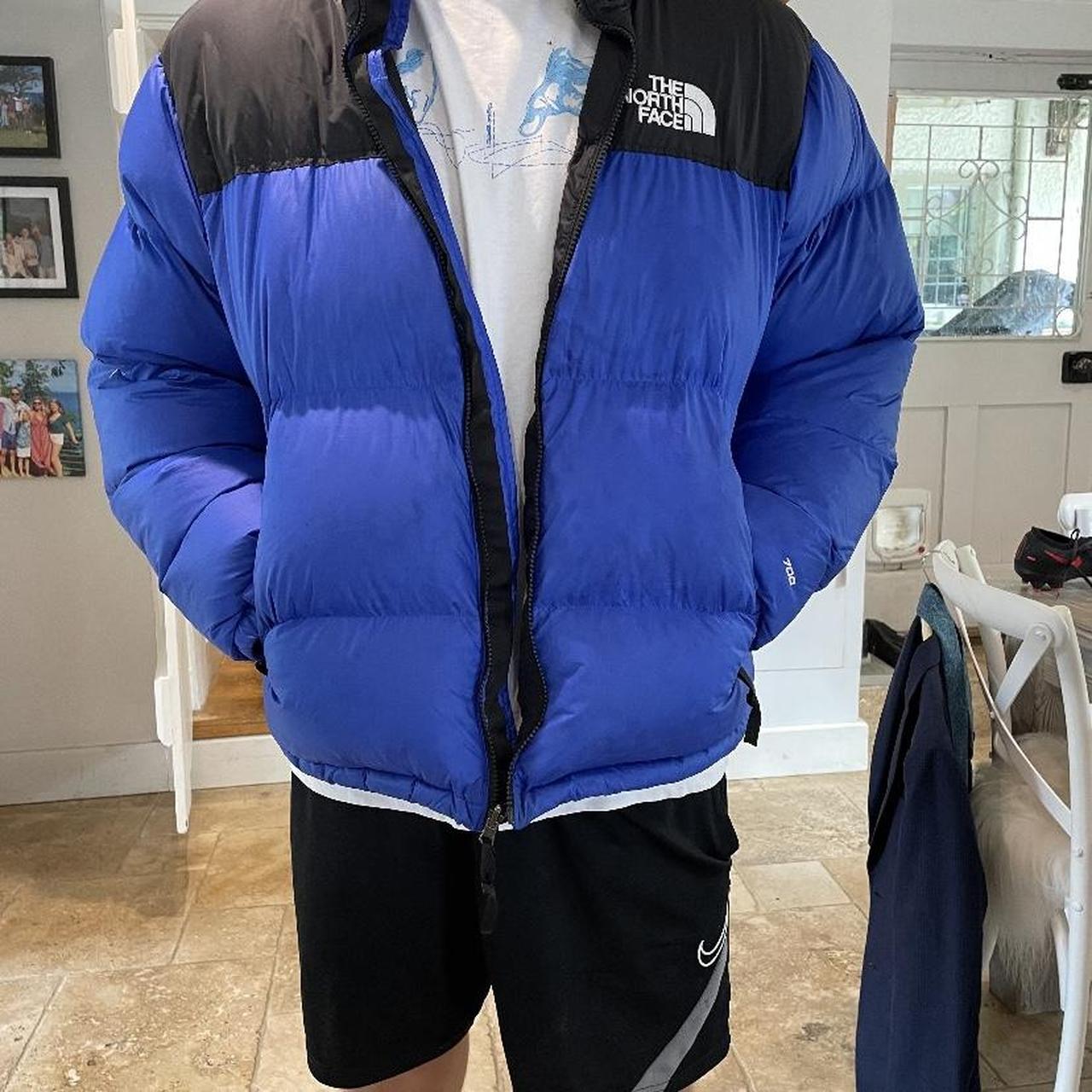 North Face blue Puffa Excellent condition Brought... - Depop